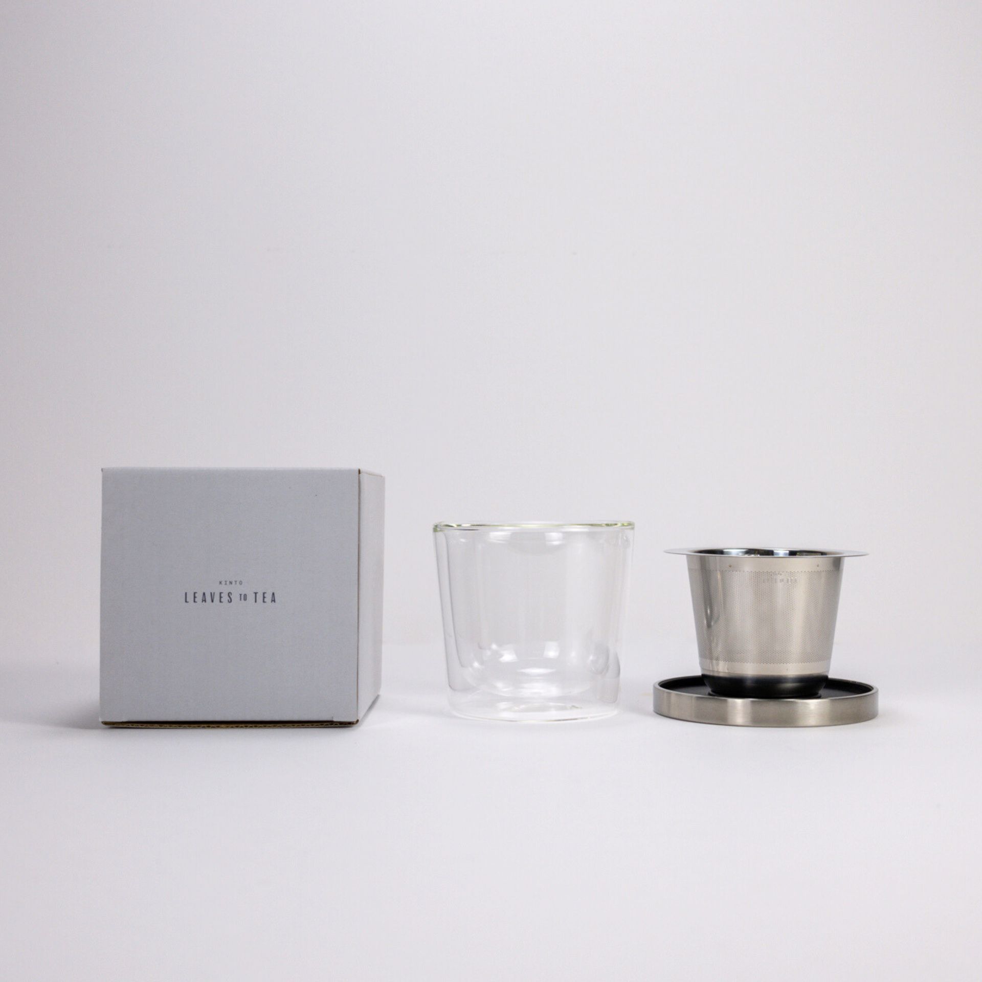 Kinto Glass Cup with Strainer - Lake Missoula Tea Company